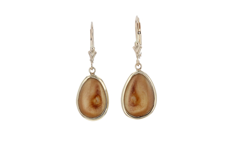 Elk Ivory Leverback Earrings