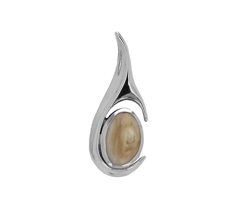 Elk Ivory Pendant Sterling Silver