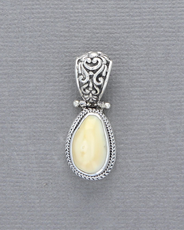 Sterling Silver Elk Ivory Pendant