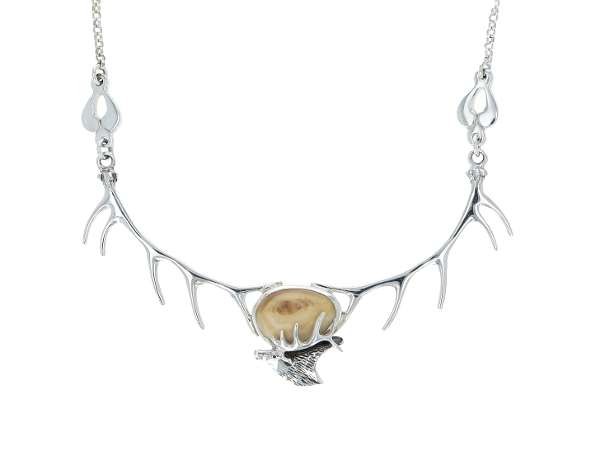 Elk Ivory Necklace Sterling Silver